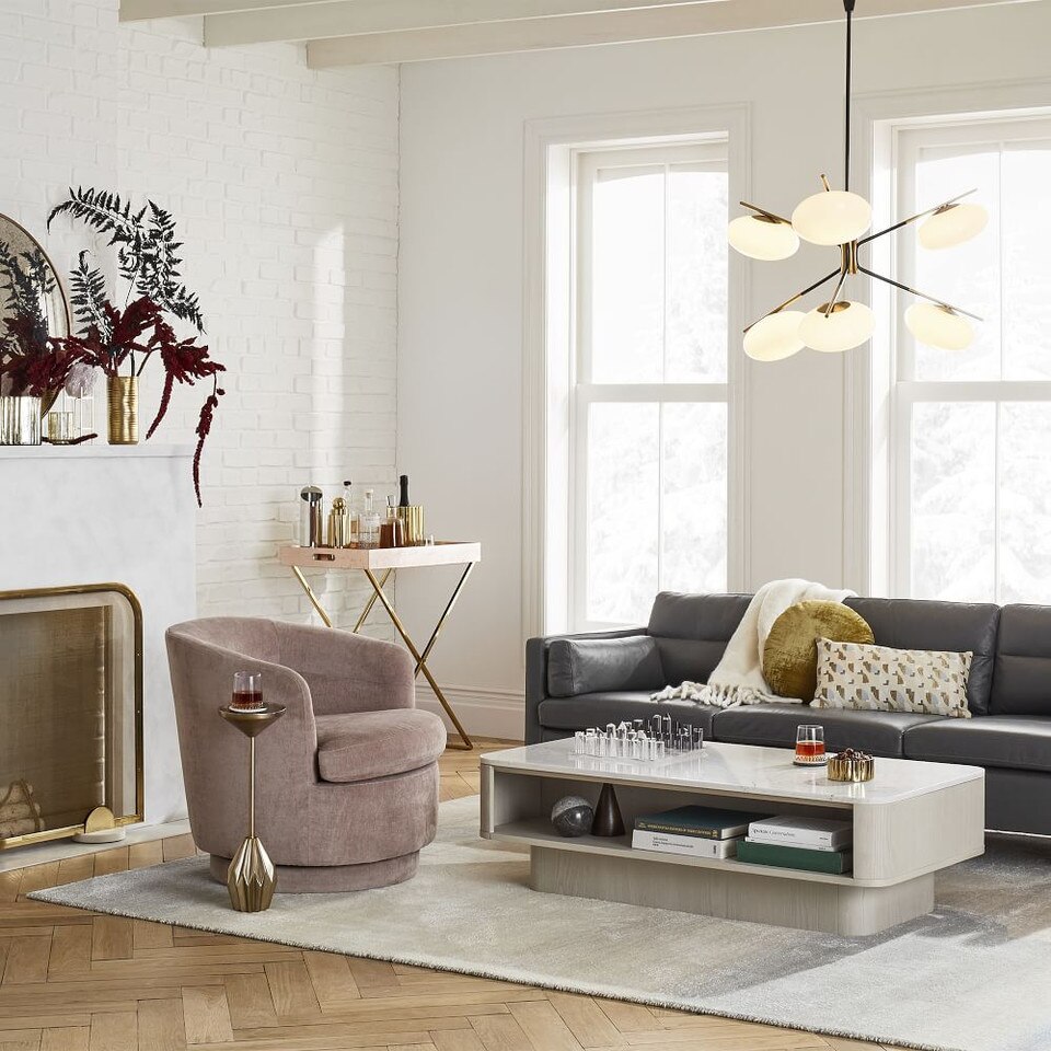 Faceted Brass Drink Table - West Elm Australia