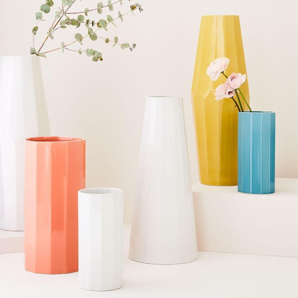 Angled Porcelain Vases | West Elm Australia