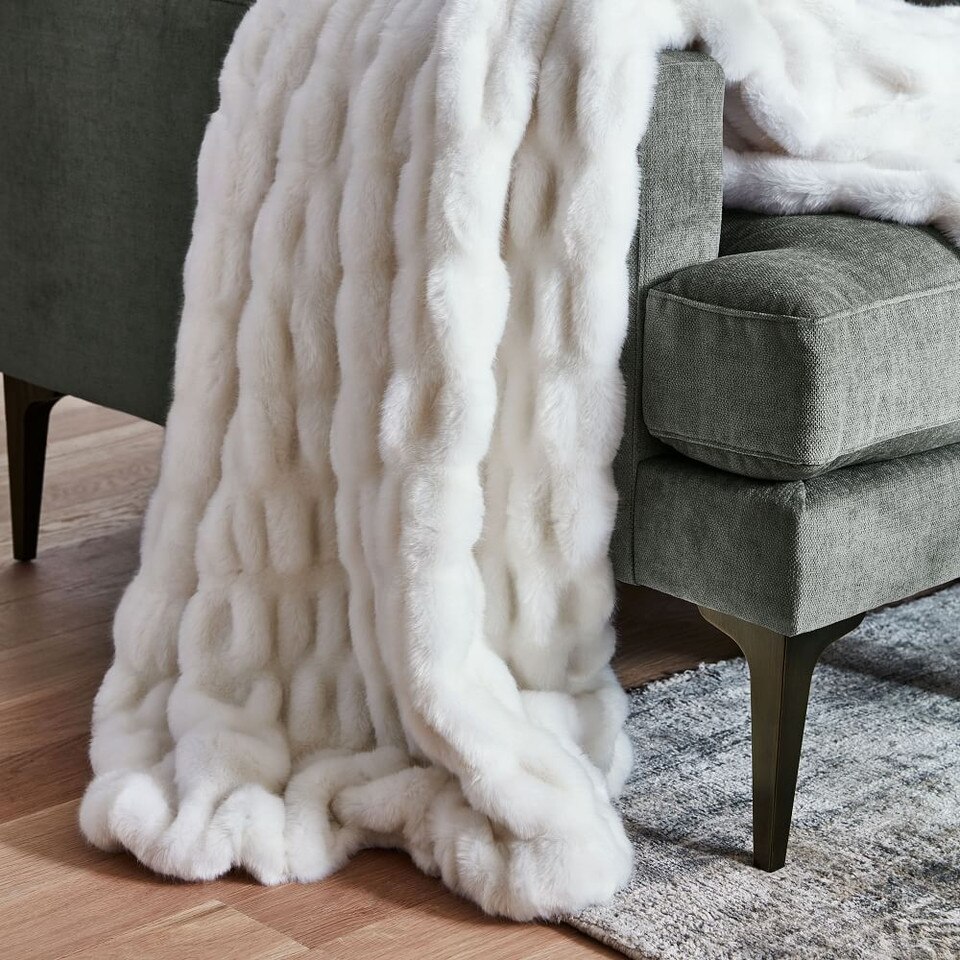 Faux Fur Cascade Throw - West Elm Australia
