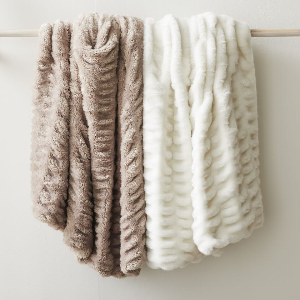 Faux Fur Cascade Throw - West Elm Australia