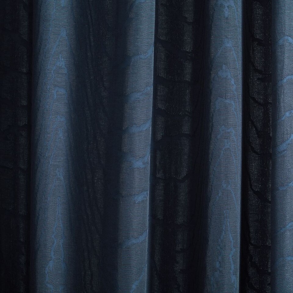Faux Silk Moire Curtain - Midnight | West Elm Australia