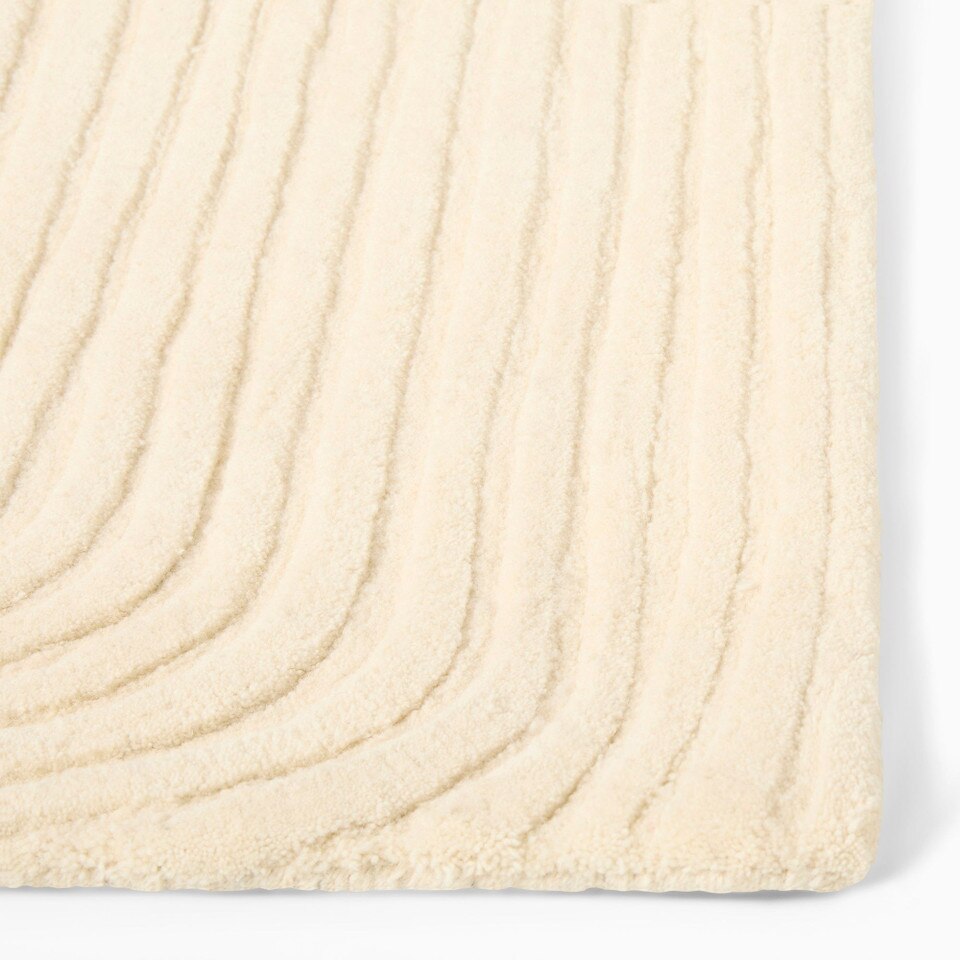 Flowing Lines Carved Wool Rug - West Elm Australia