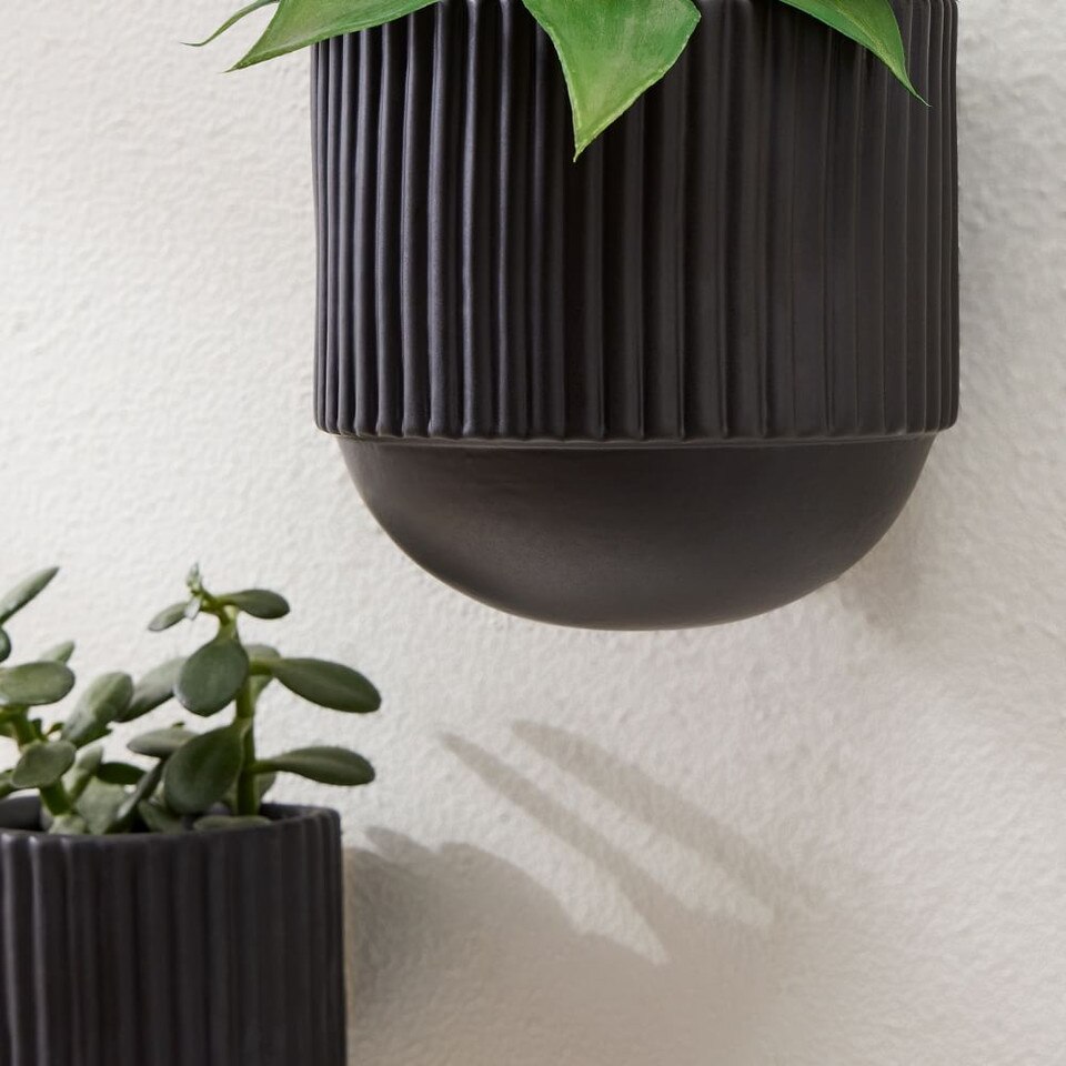 Fluted Ceramic Indoor/Outdoor Wallscape Planters | West Elm Australia