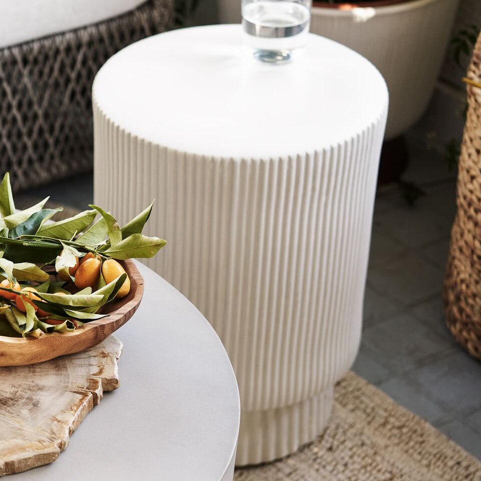 Fluted Side Table (33 cm) - West Elm Australia