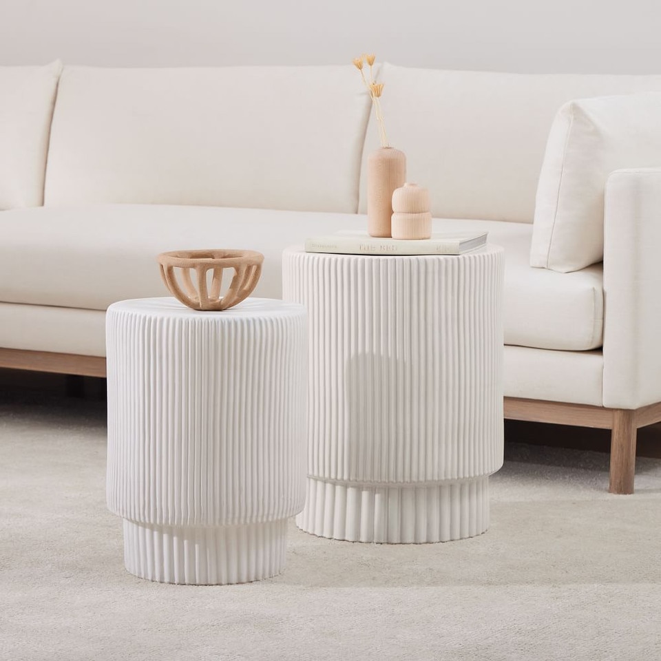 Fluted Side Table (33 cm) - West Elm Australia