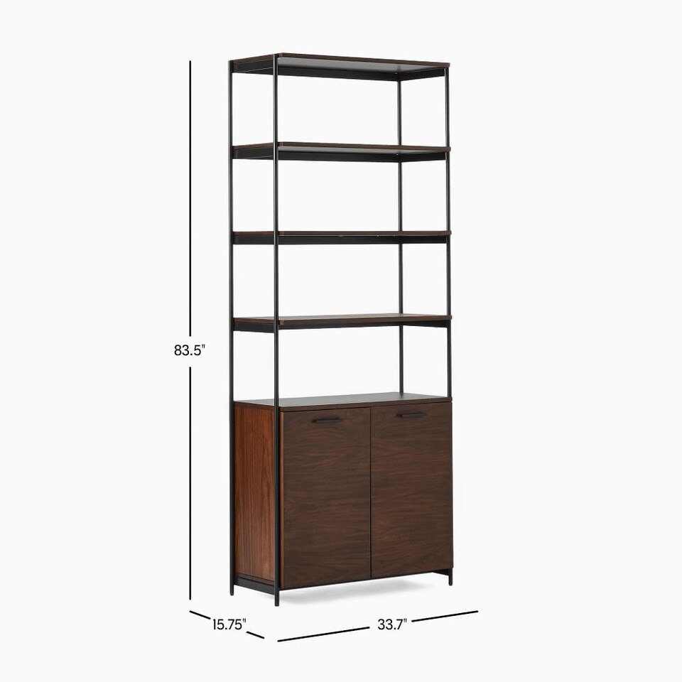 Foundry Wide Bookcase - Dark Walnut | West Elm Australia