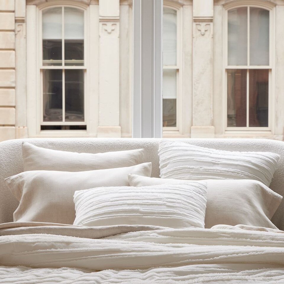 Frayed Edge Quilt Cover & Pillowcases | west elm Australia