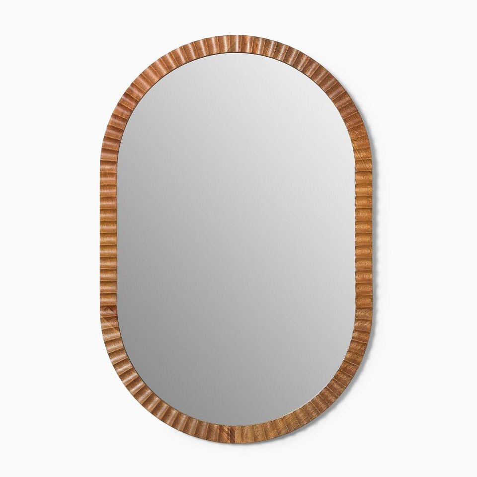 Frida Fluted Wood Wall Mirror - West Elm Australia