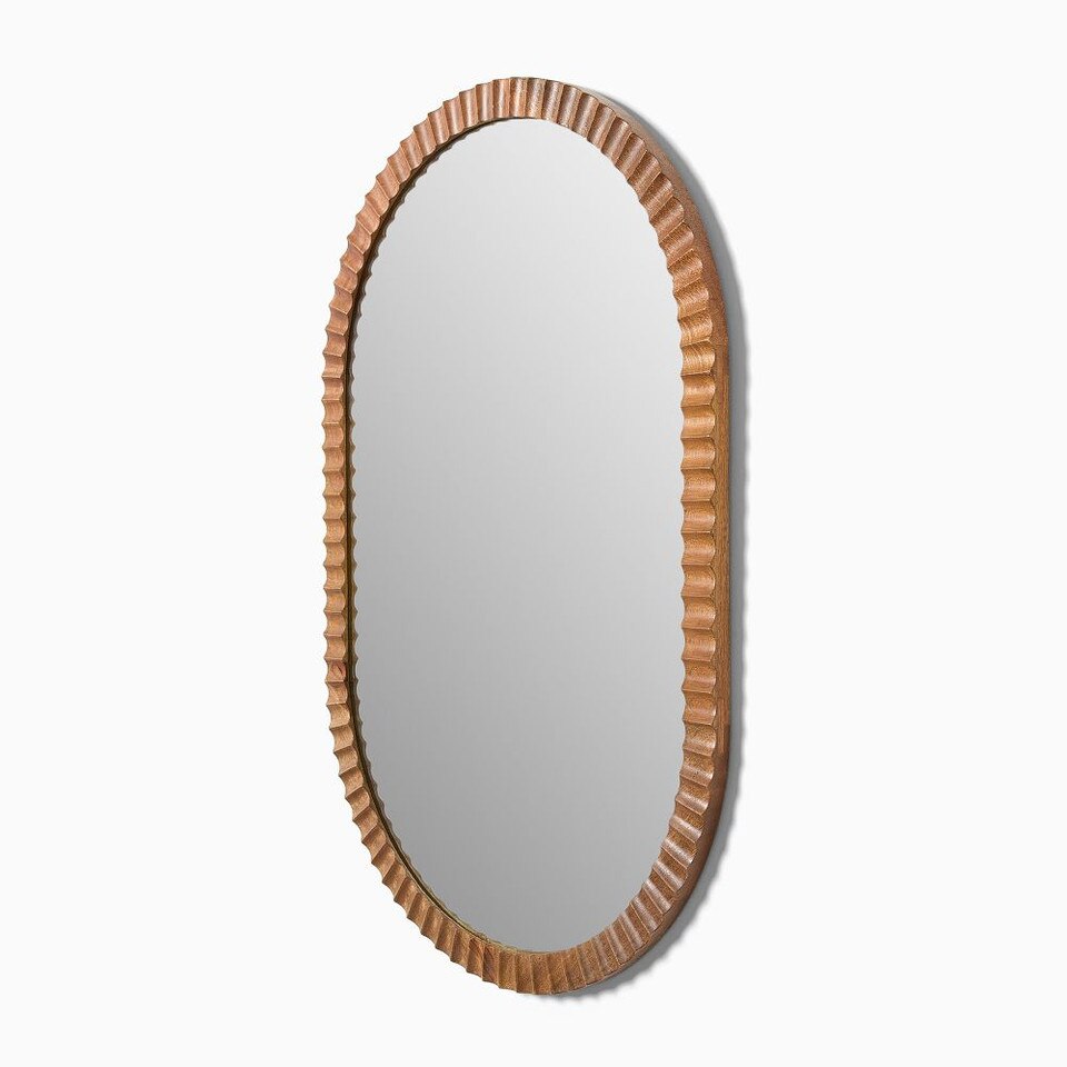 Frida Fluted Wood Wall Mirror - West Elm Australia