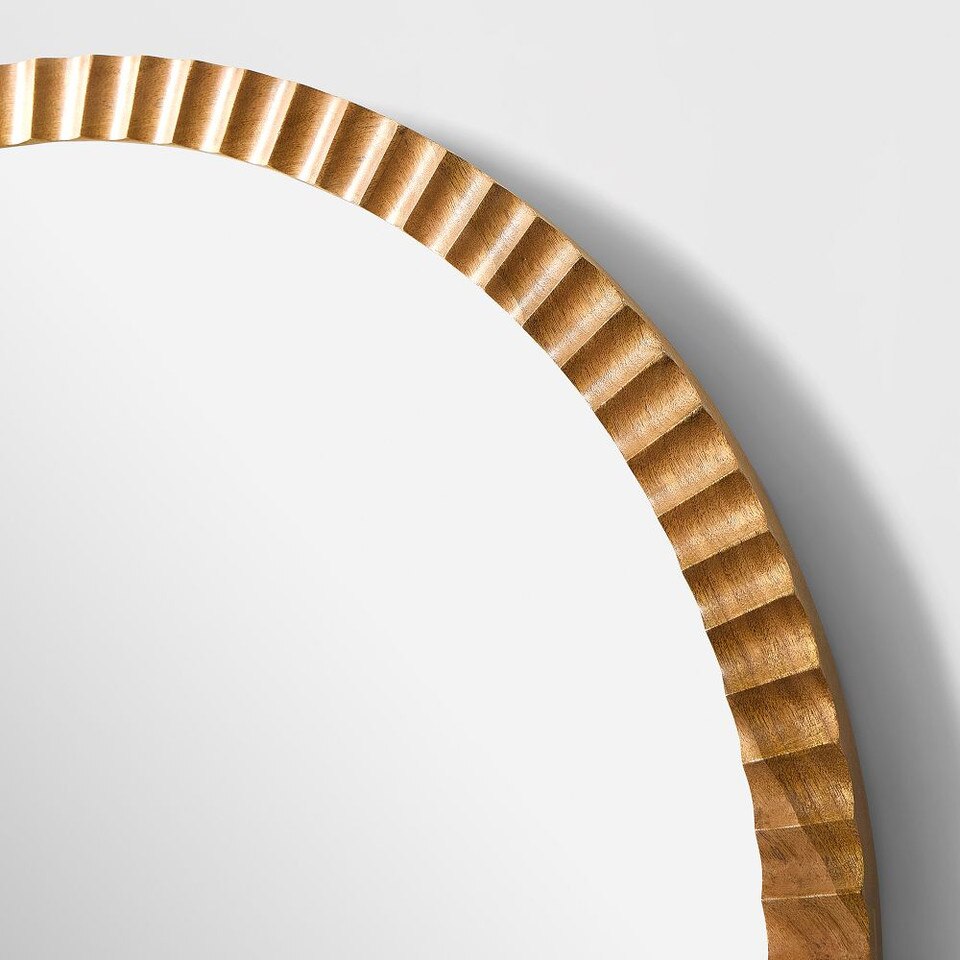 Frida Fluted Wood Wall Mirror - West Elm Australia