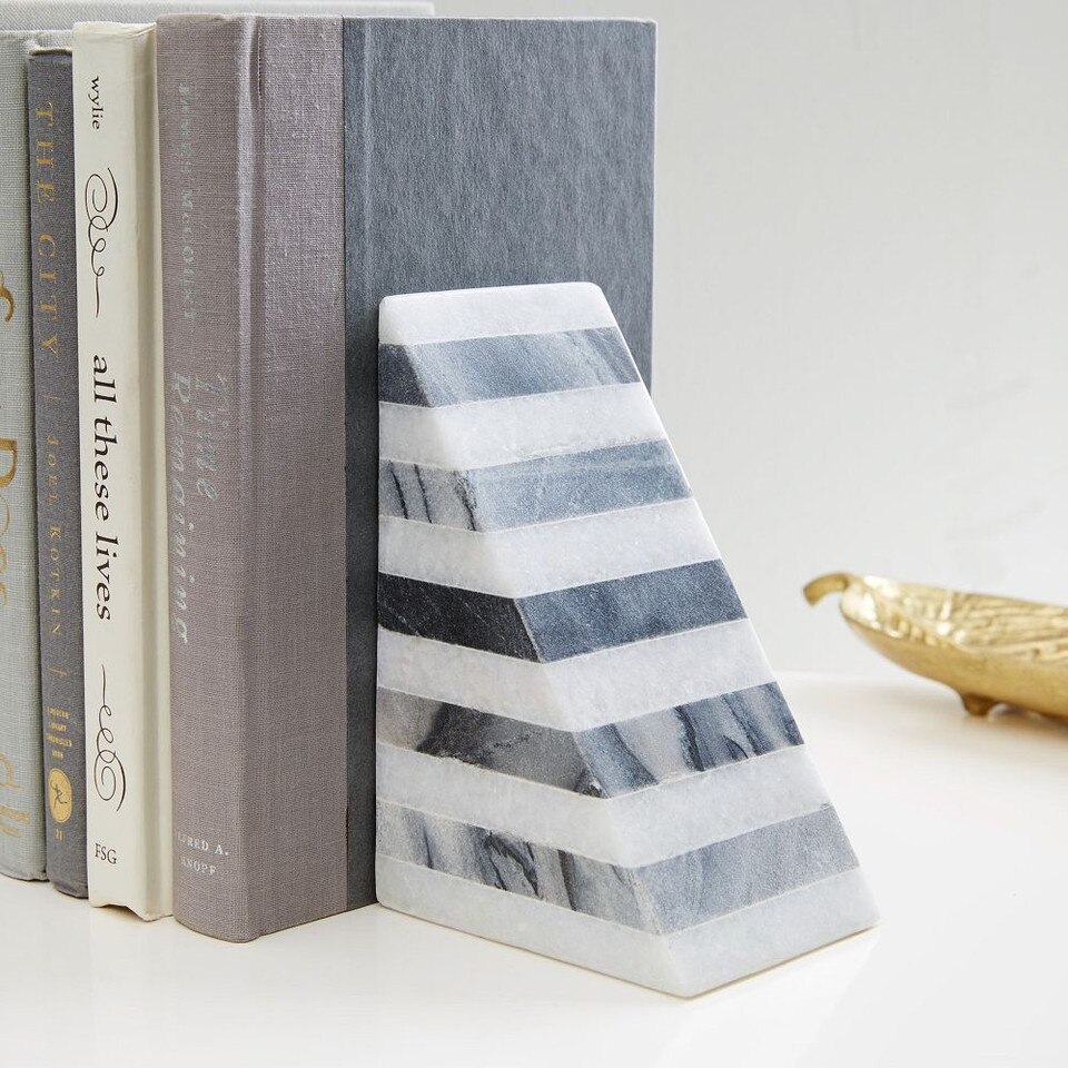 Striped Angle Geometry Bookend | west elm Australia