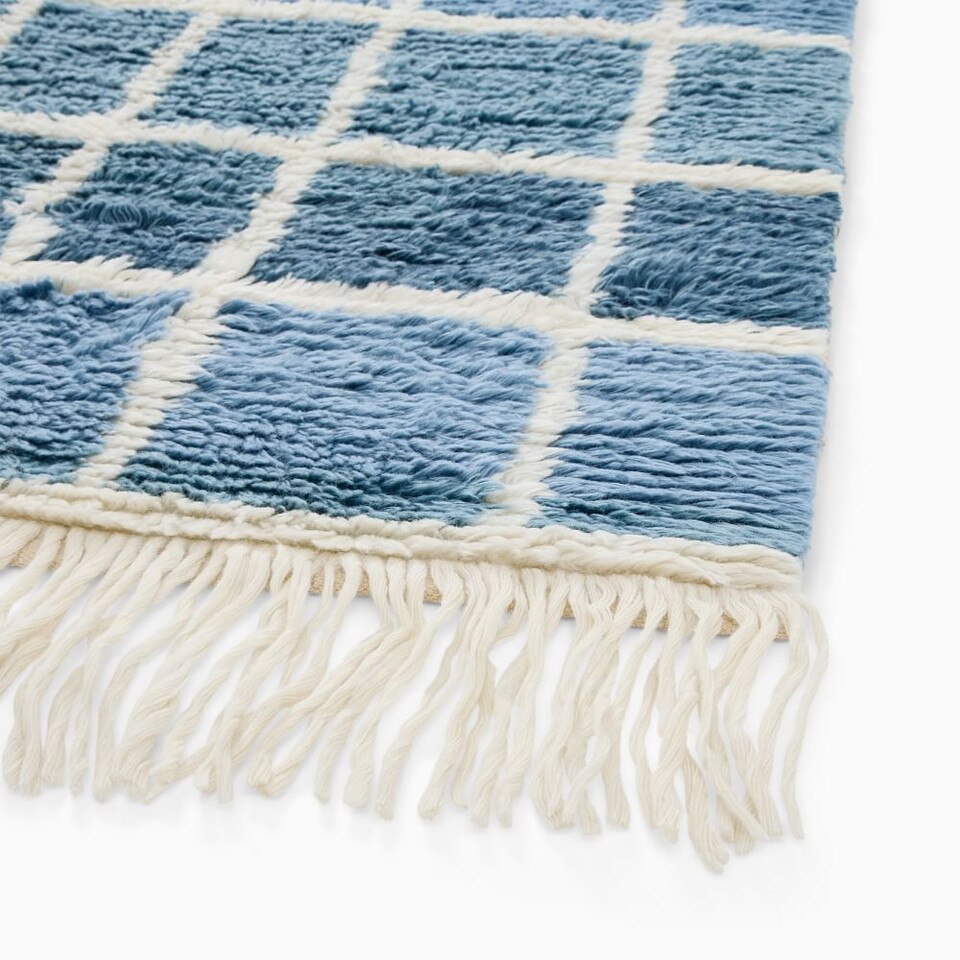 Grid Plaid Shag Rug | West Elm Australia