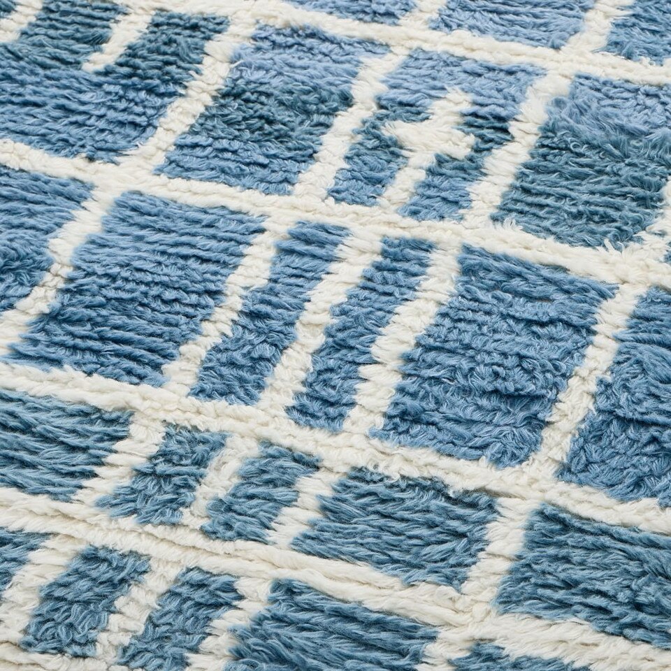 Grid Plaid Shag Rug | West Elm Australia