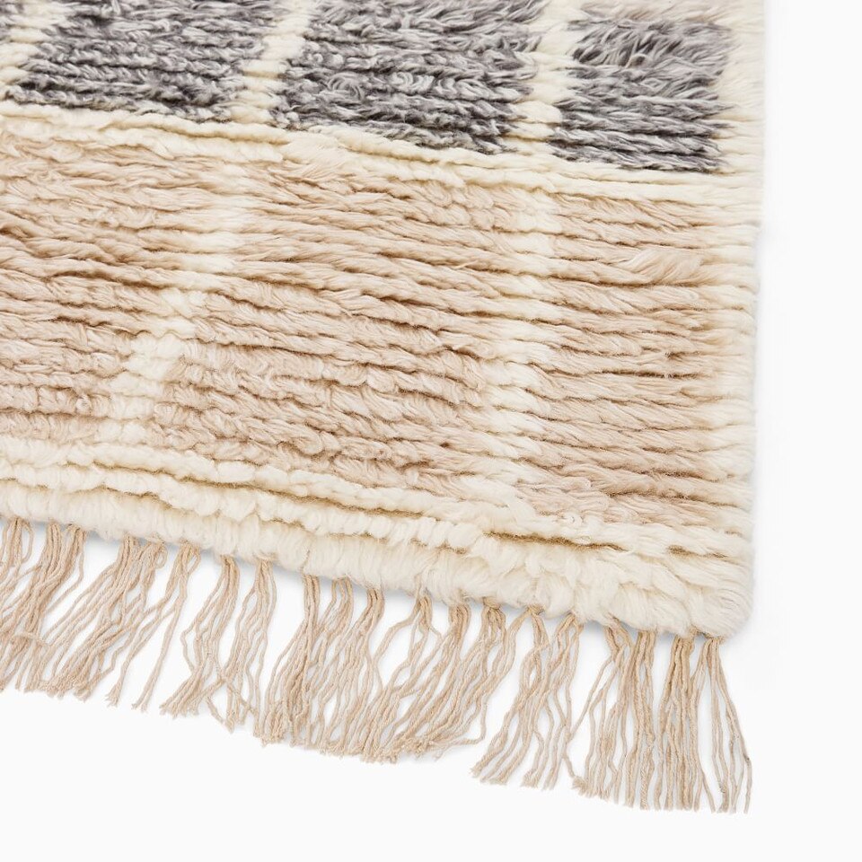 Grid Plaid Shag Rug | West Elm Australia