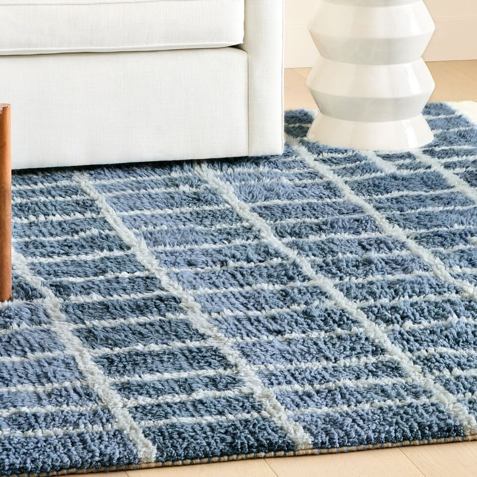 Grid Plaid Shag Rug | West Elm Australia