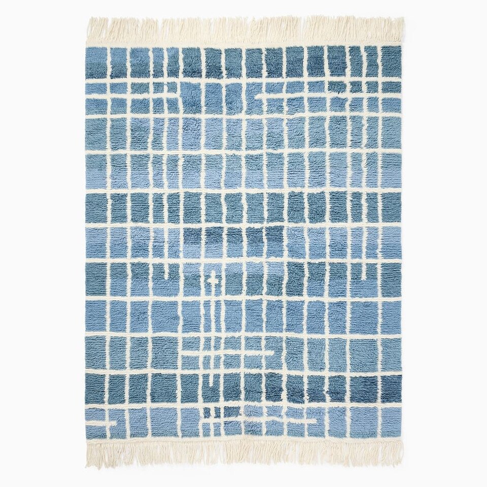 Grid Plaid Shag Rug | West Elm Australia