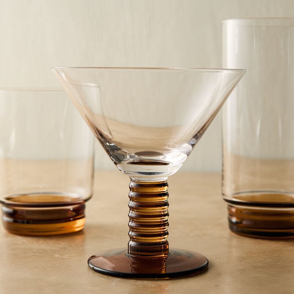 Grooved Stem Glassware | West Elm Australia