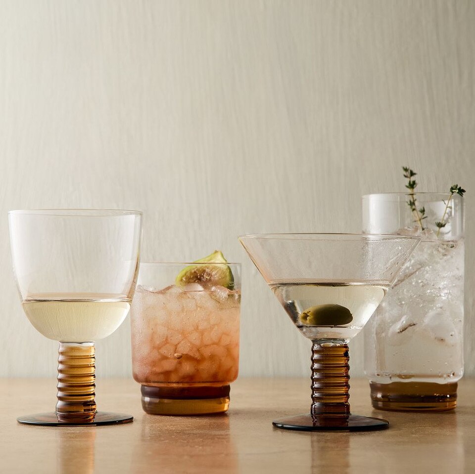 Grooved Stem Glassware | West Elm Australia