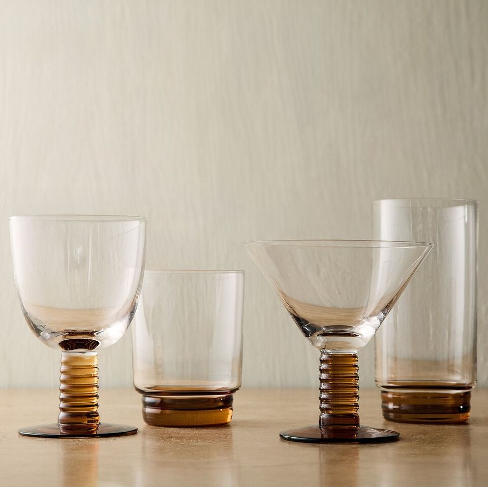 Grooved Stem Glassware | West Elm Australia
