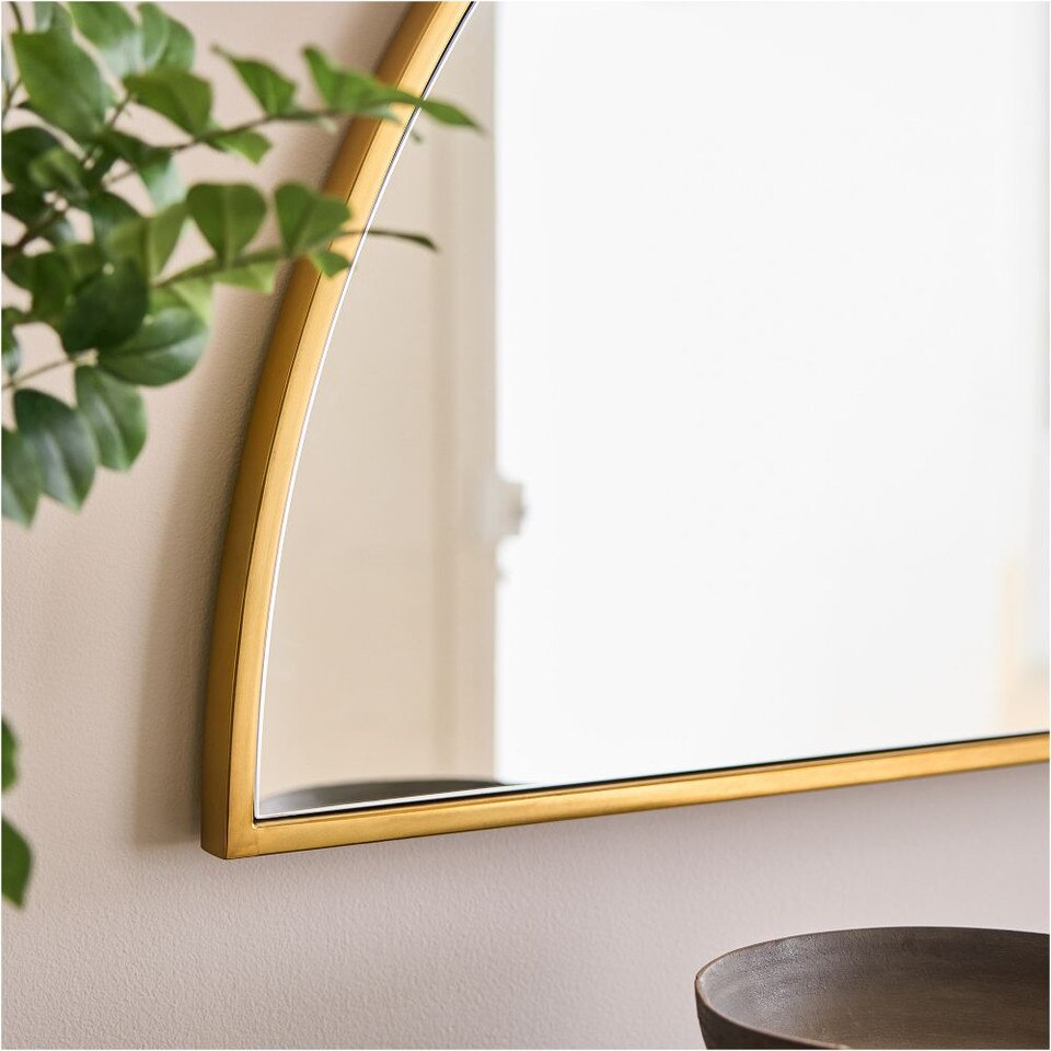 Half-Moon Metal Wall Mirror - Large - West Elm Australia
