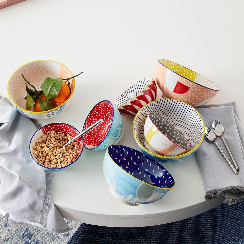 Hand-Painted Pattern Pop Bowls - Large | West Elm Australia