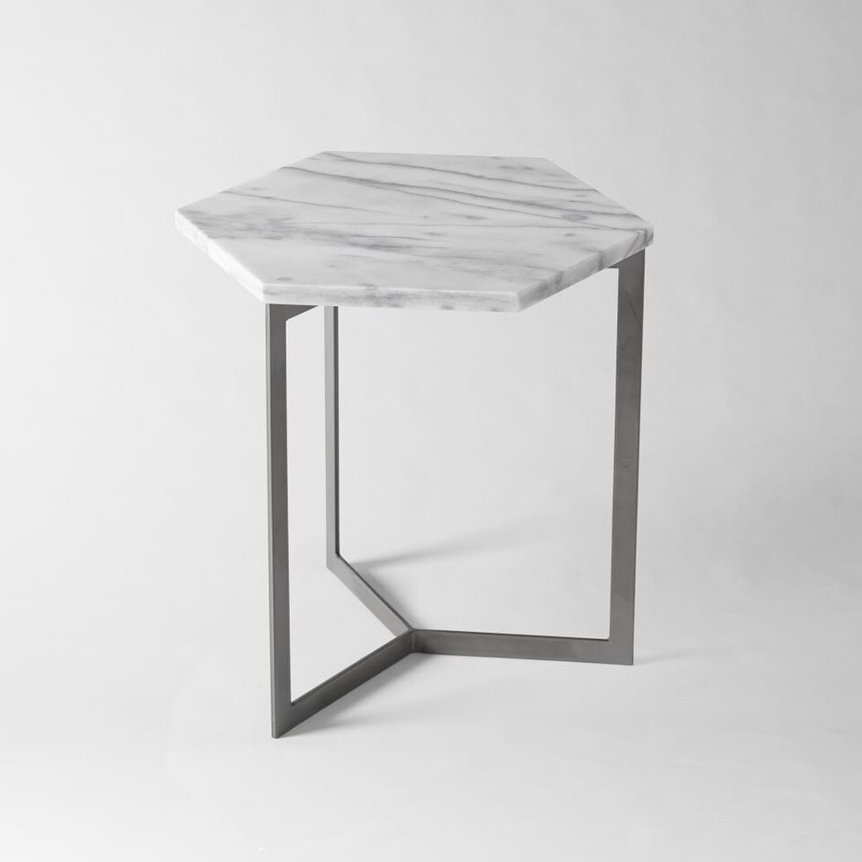 Hex Side Table â€“ Steel | West Elm Australia