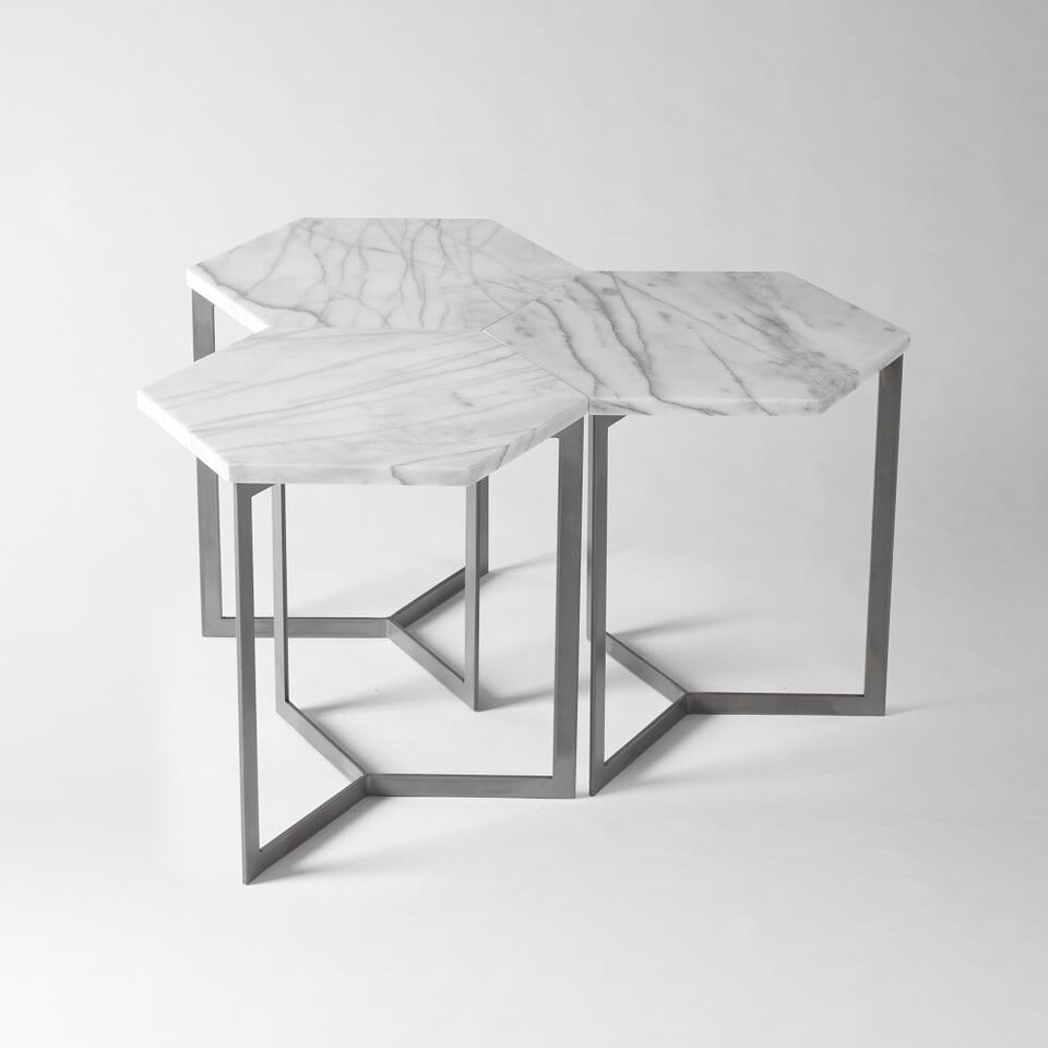Hex Side Table â€“ Steel | West Elm Australia
