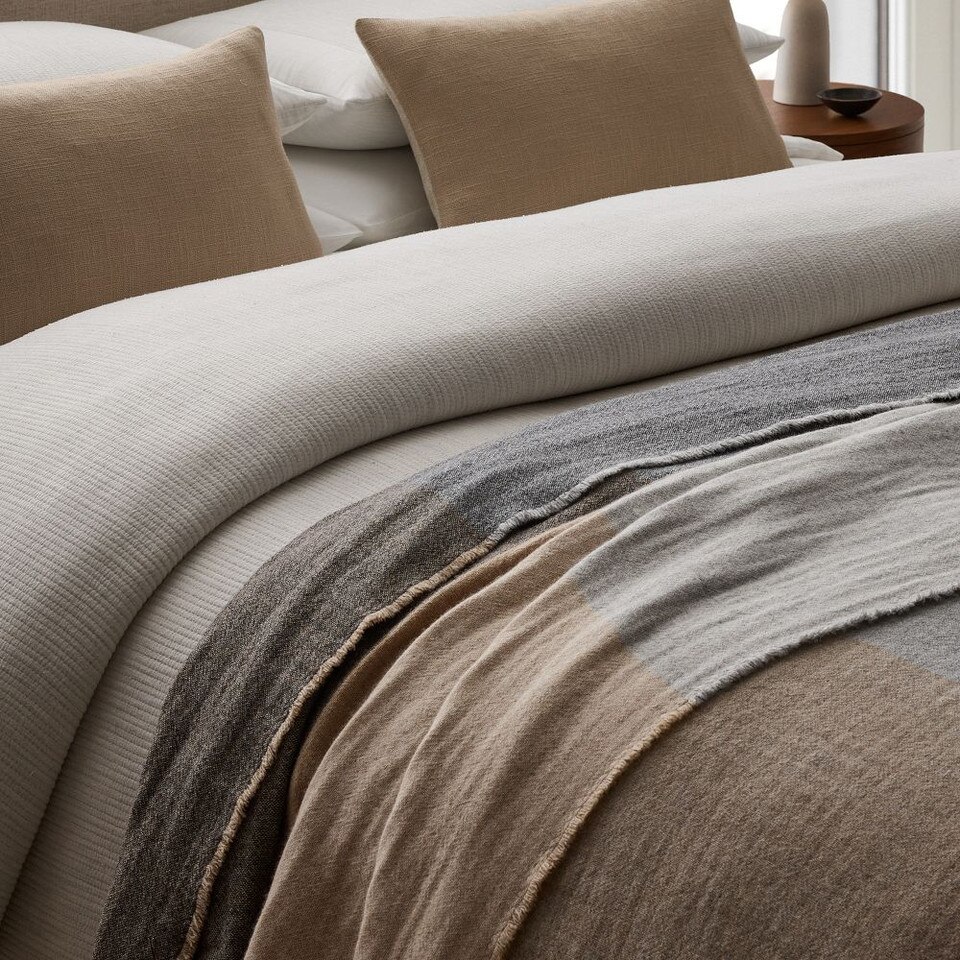Jersey TENCEL™ Modal Ribbed Border Quilt Cover & Pillowcases | West Elm ...