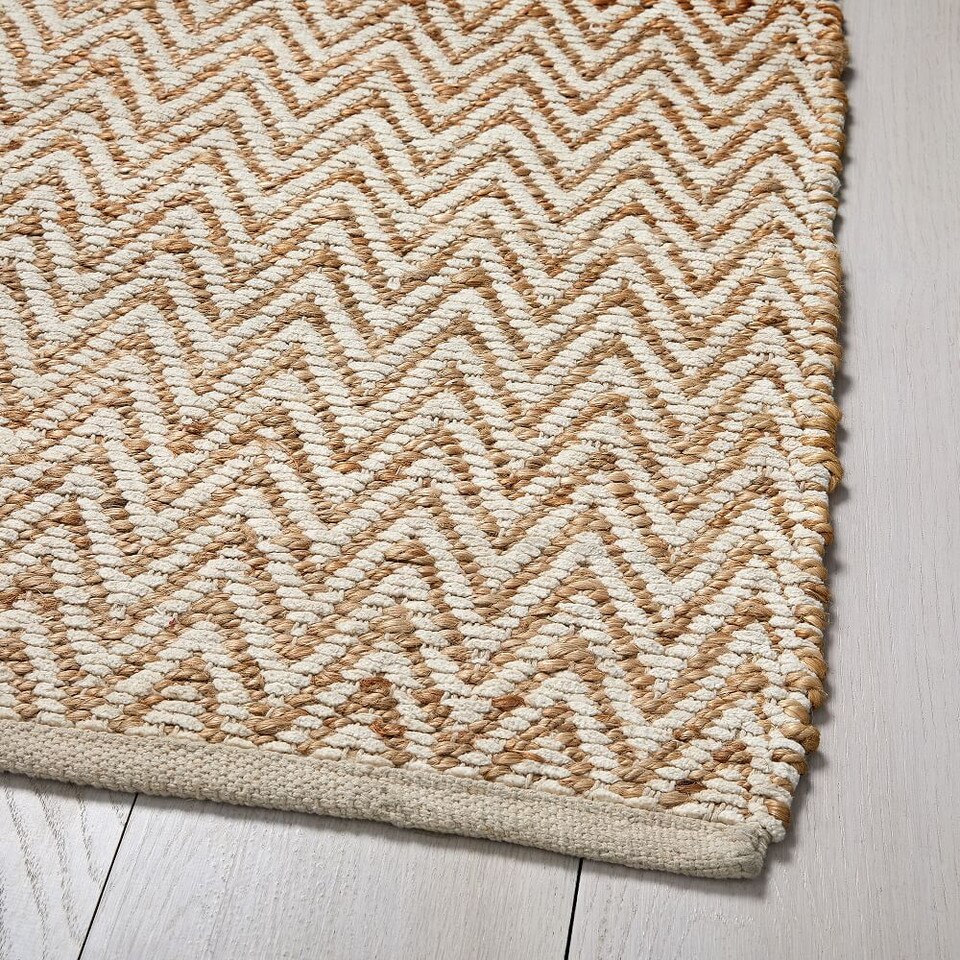 Jute Chenille Herringbone Rug - Natural/Ivory | west elm Australia