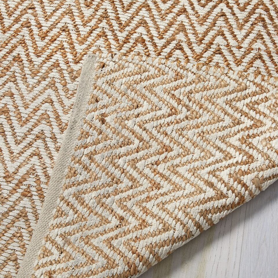 Jute Chenille Herringbone Rug - Natural/Ivory | west elm Australia