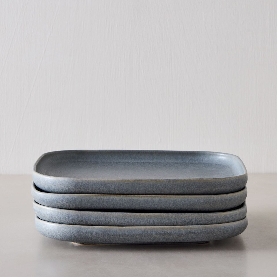 Kanto Stoneware Square Dinner Plates - West Elm Australia