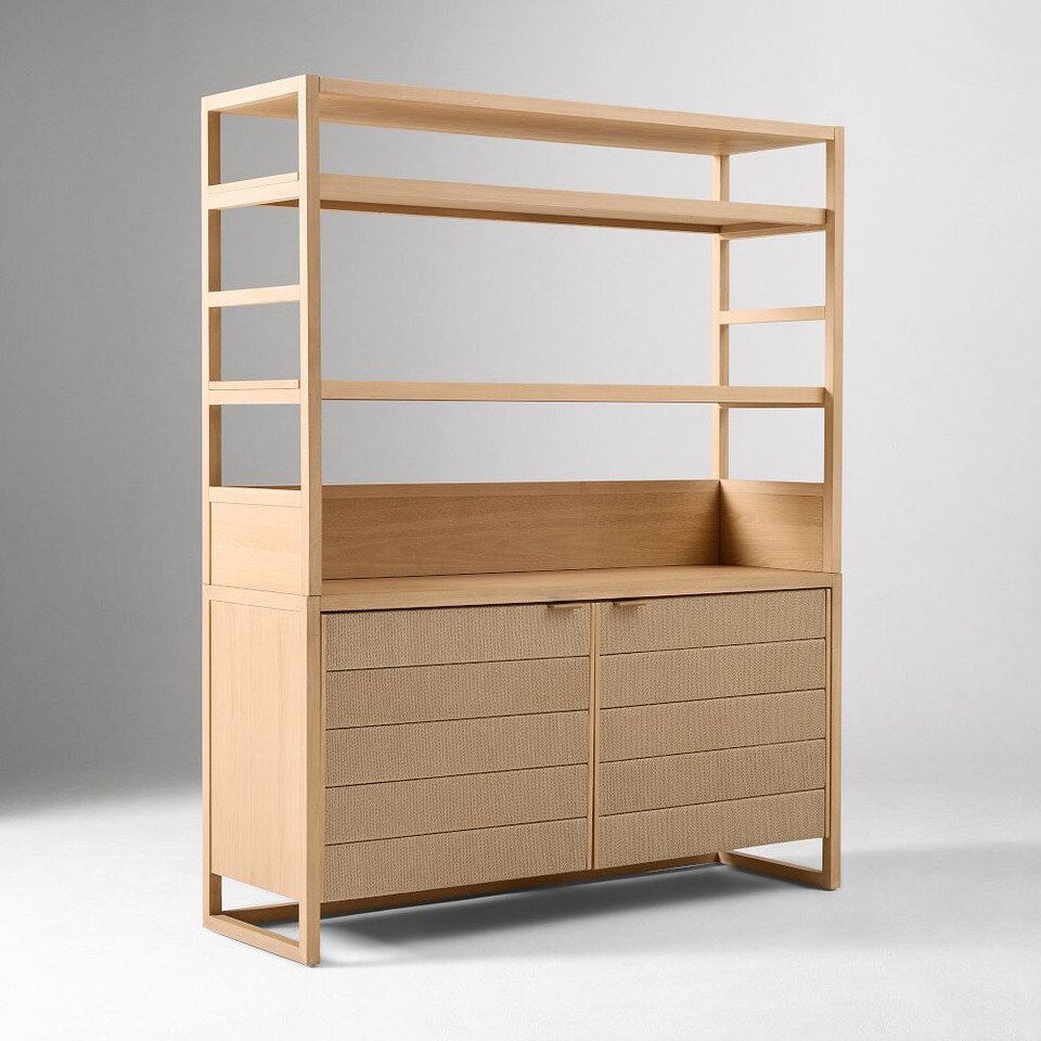 Kody Wood & Paper Cord Kitchen Hutch (147 cm) | West Elm Australia