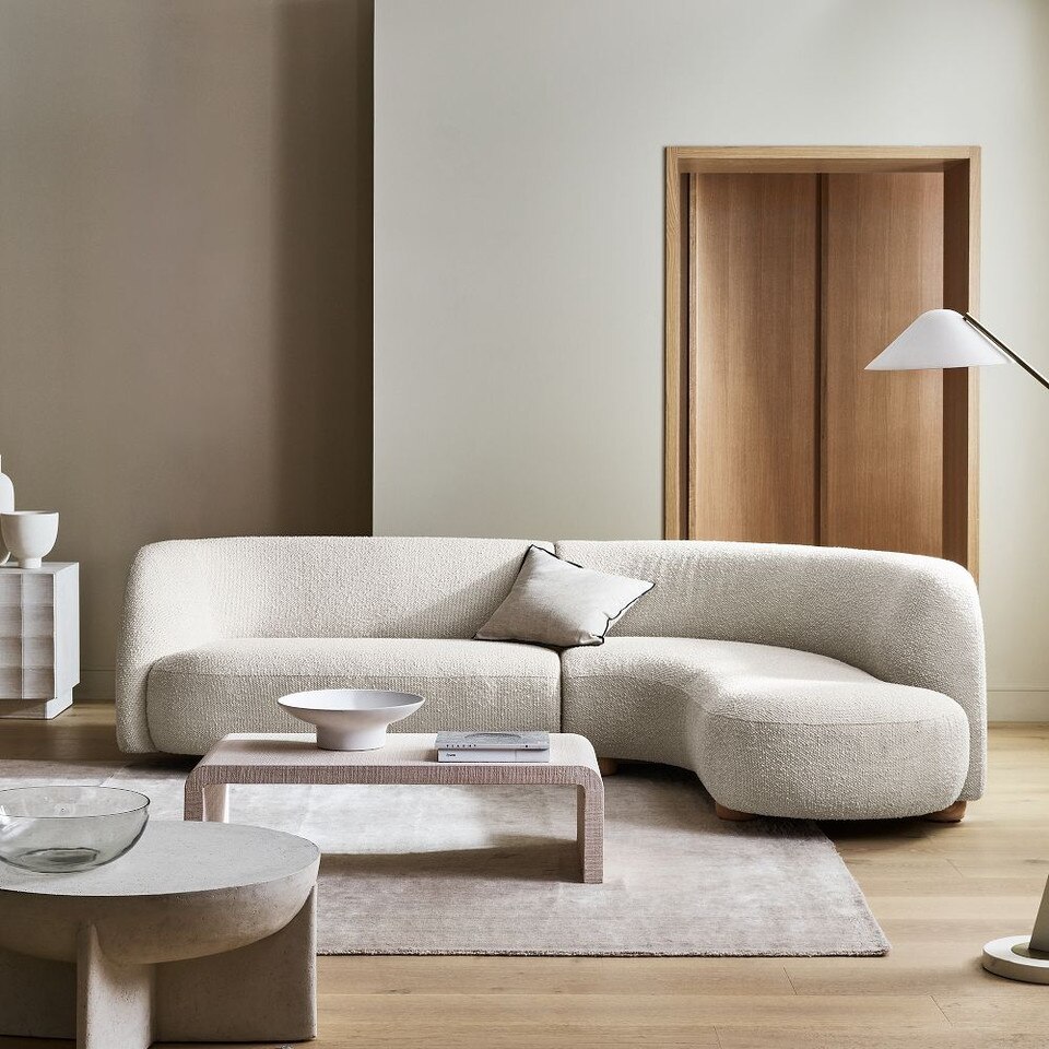 Laurent 2-Piece Wedge Chaise Modular Sofa (283 cm) - West Elm Australia