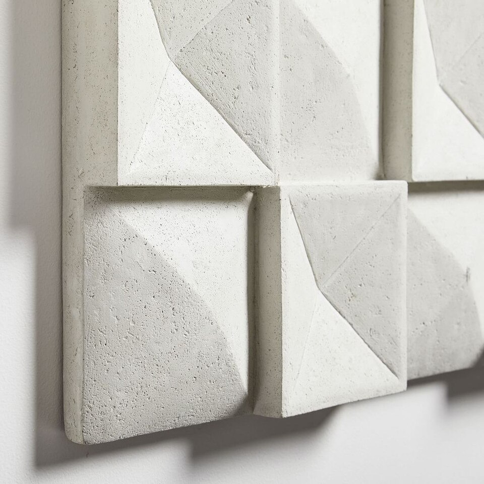 Lava Ash Tile Dimensional Wall Art - West Elm Australia