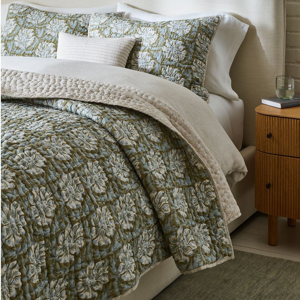 Lennon Floral Reversible Coverlet & Pillowcases - West Elm Australia