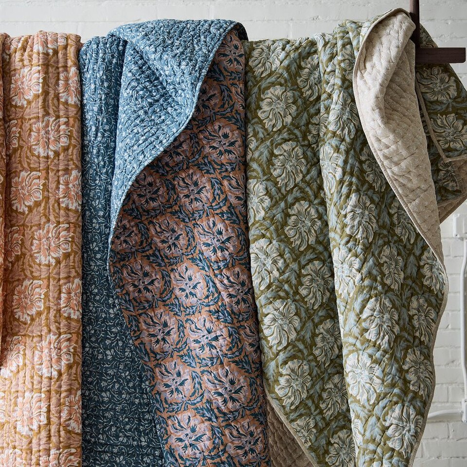 Lennon Floral Reversible Coverlet & Pillowcases - West Elm Australia