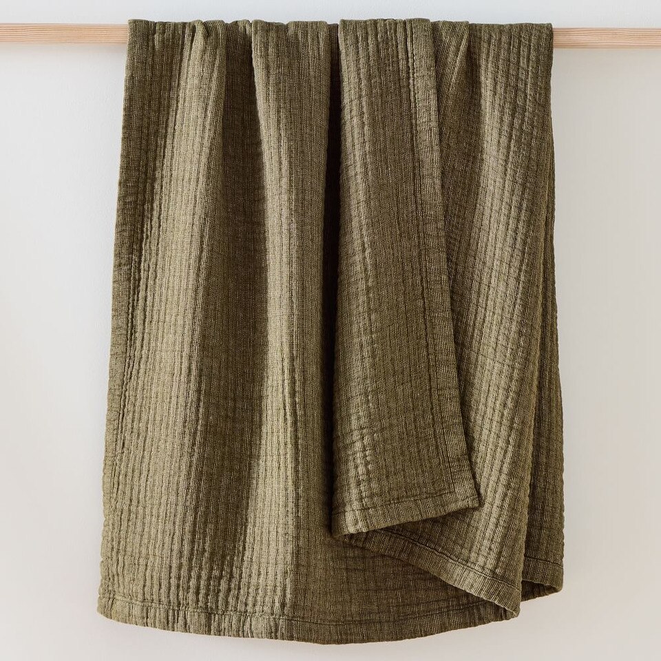 Linen Cotton Solid Throw | West Elm Australia