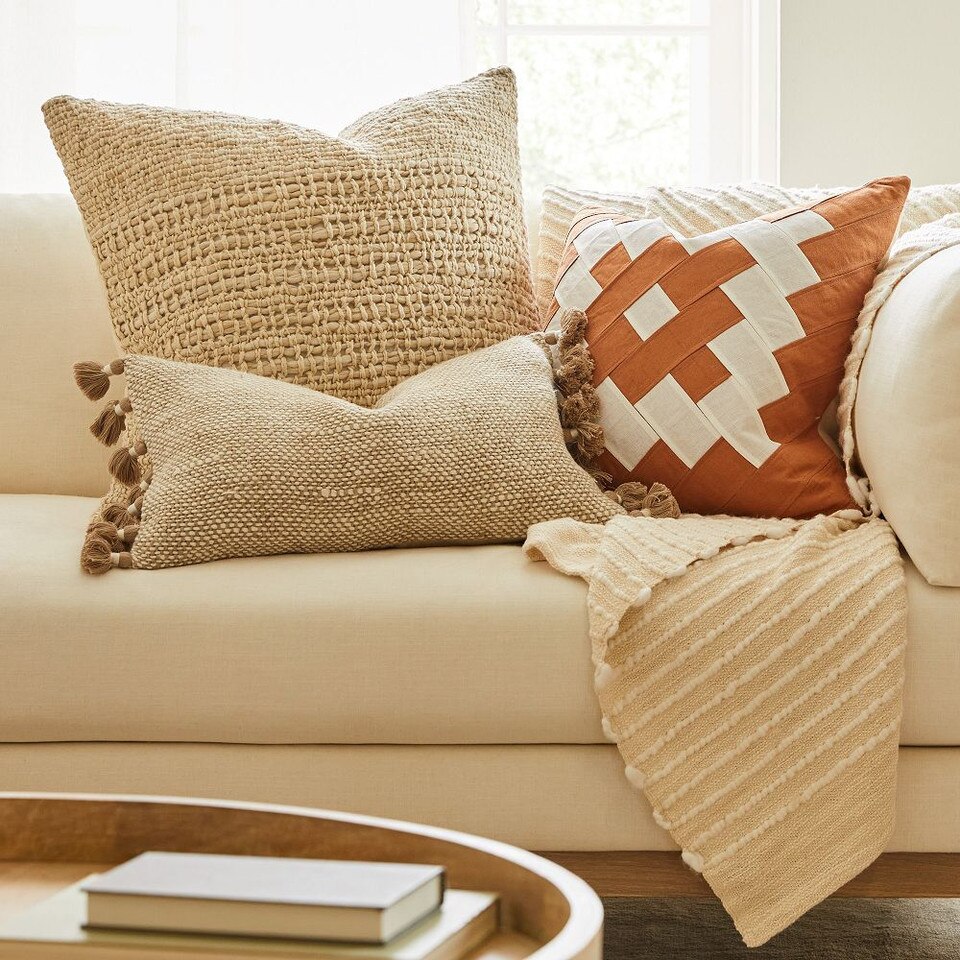 Linen Strap Weave Cushion Cover - West Elm Australia