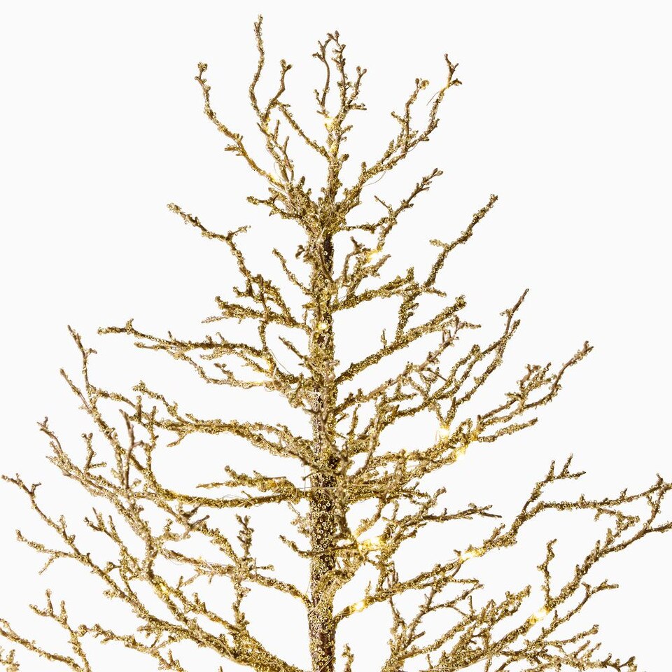 Pre-Lit Faux Potted Glitter Branch Tabletop Tree | West Elm Australia