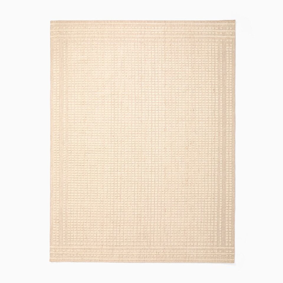 Loomed Grid Wool Rug - West Elm Australia