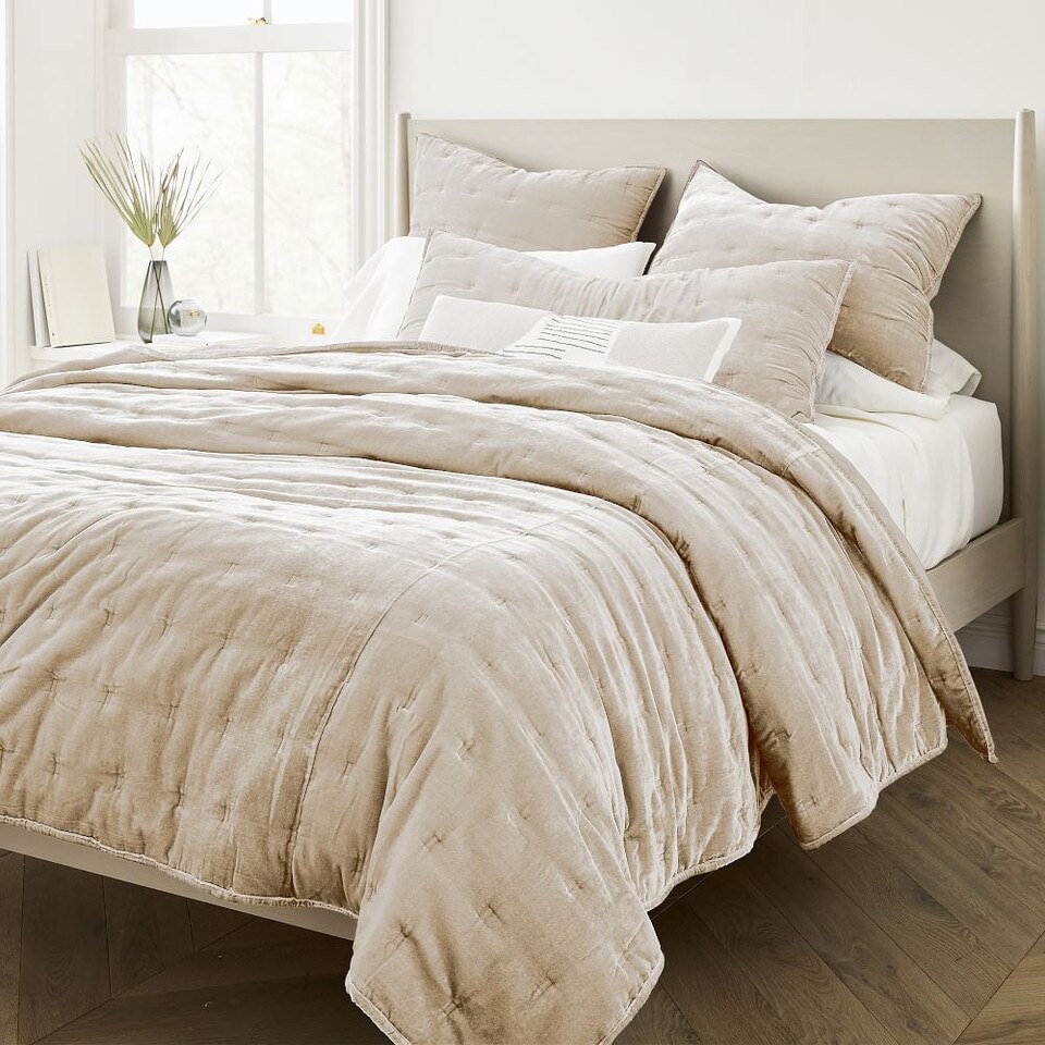 Lush Velvet Tack Stitch Coverlet & Pillowcases - West Elm Australia