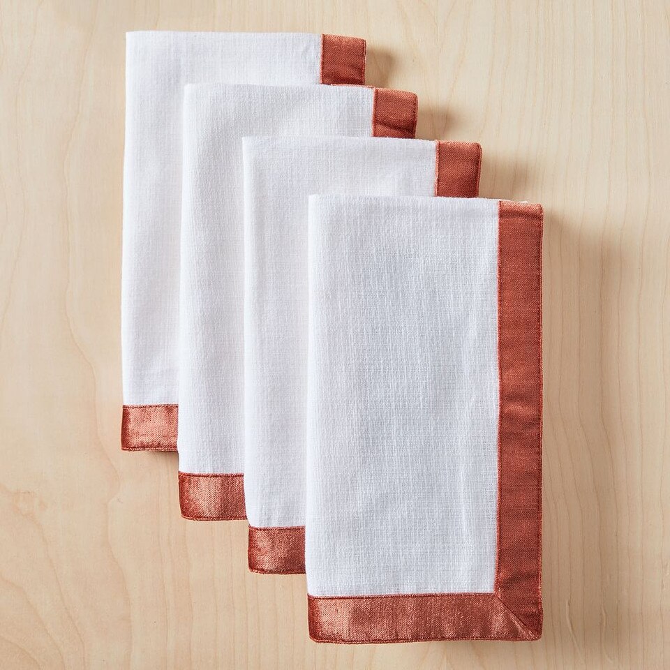 Lustre Velvet Border Napkin Set | West Elm Australia