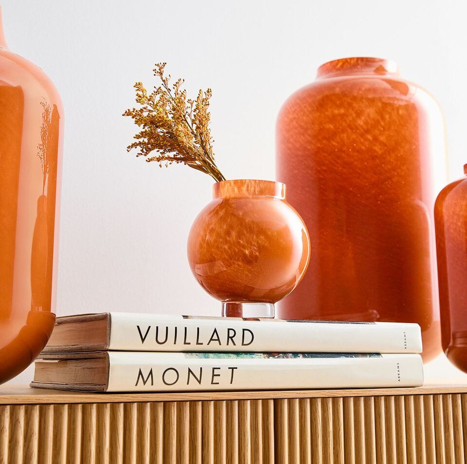 Mari Glass Vases - Rust - West Elm Australia