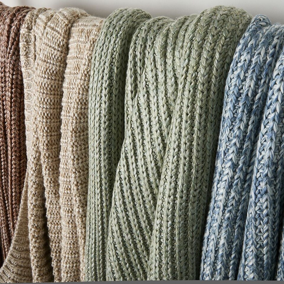 Marled Rib Knit Throw - West Elm Australia