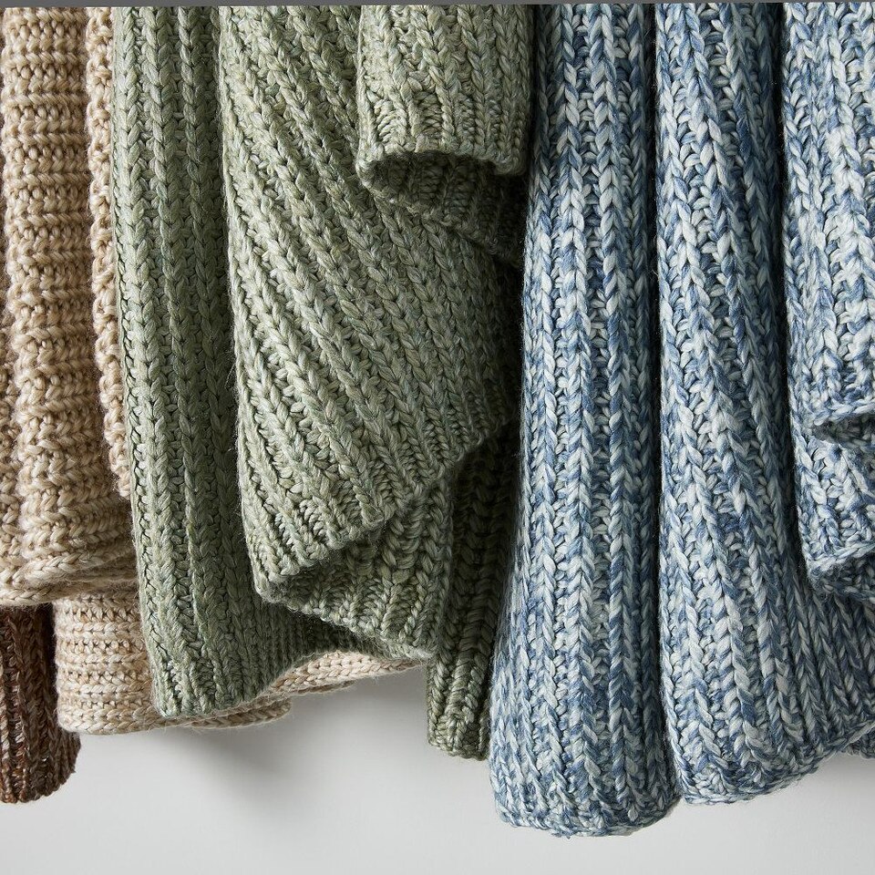 Marled Rib Knit Throw - West Elm Australia