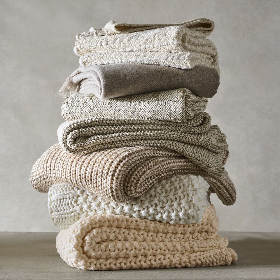 Marled Rib Knit Throw - West Elm Australia