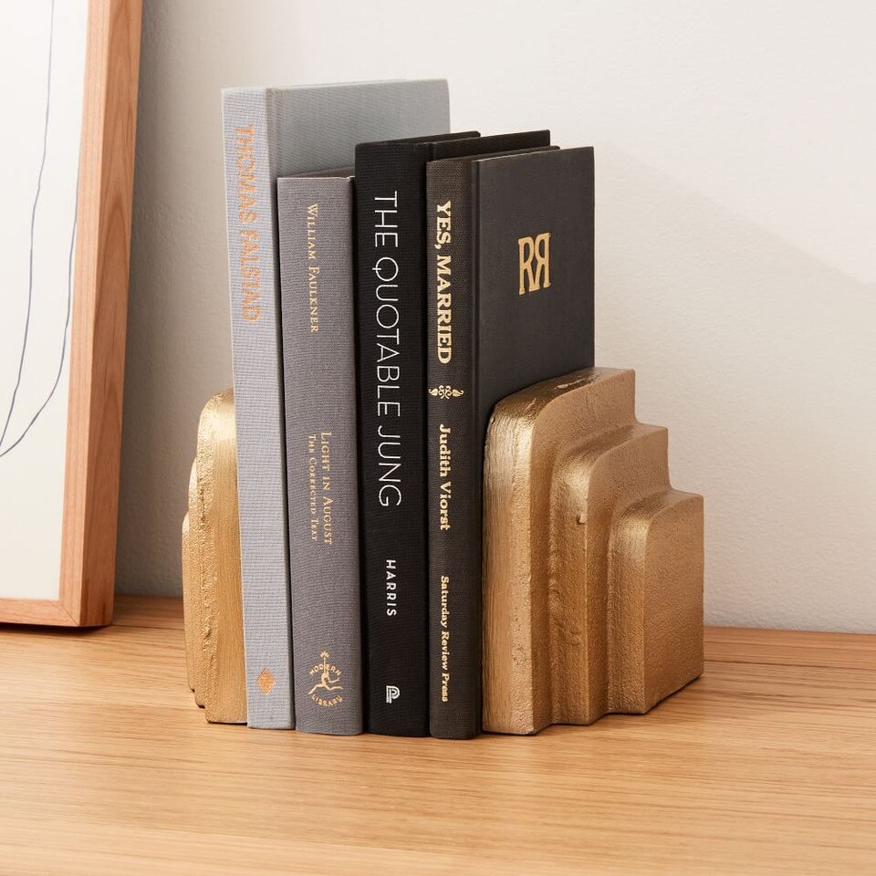 Metal Stepped Bookends (Set of 2) | West Elm Australia
