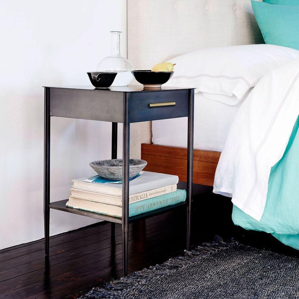 Metalwork Nightstand with Handle - Hot-Rolled Steel Finish | west elm ...