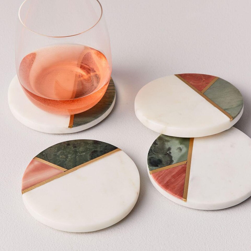 Mixed Marble Coasters (Set of 4) | west elm Australia