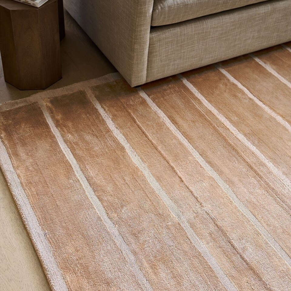 Modern Bands TENCEL™ Rug - West Elm Australia